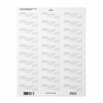 Silver Frills Purple White Wedding Return Address Label | Zazzle