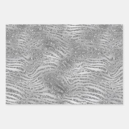 Silver Glam Wrapping Paper Sheets | Zazzle