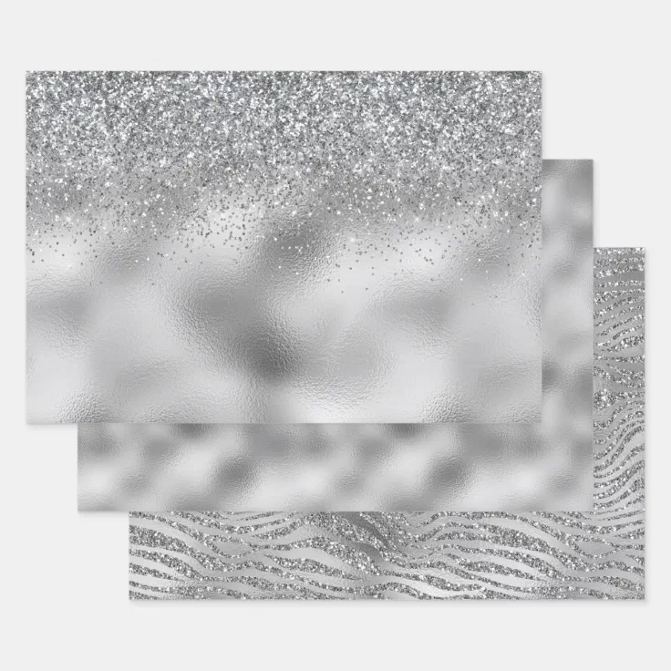 Silver Glam Wrapping Paper Sheets | Zazzle