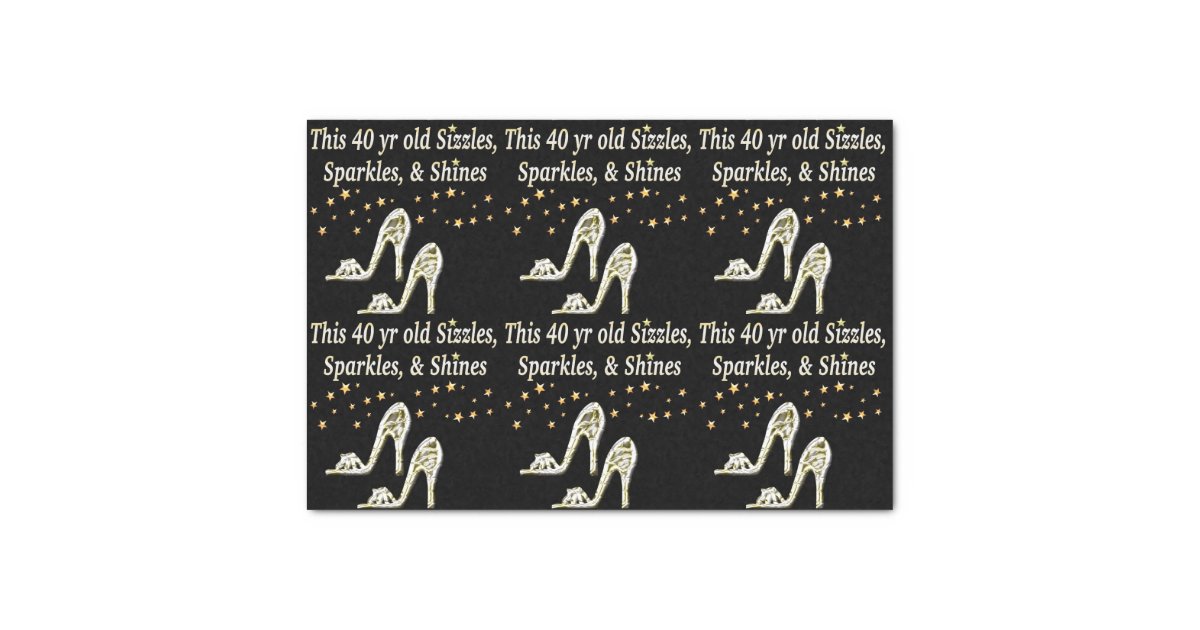 SILVER GLAMOROUS 40TH BIRTHDAY DESIGN TISSUE PAPER | Zazzle