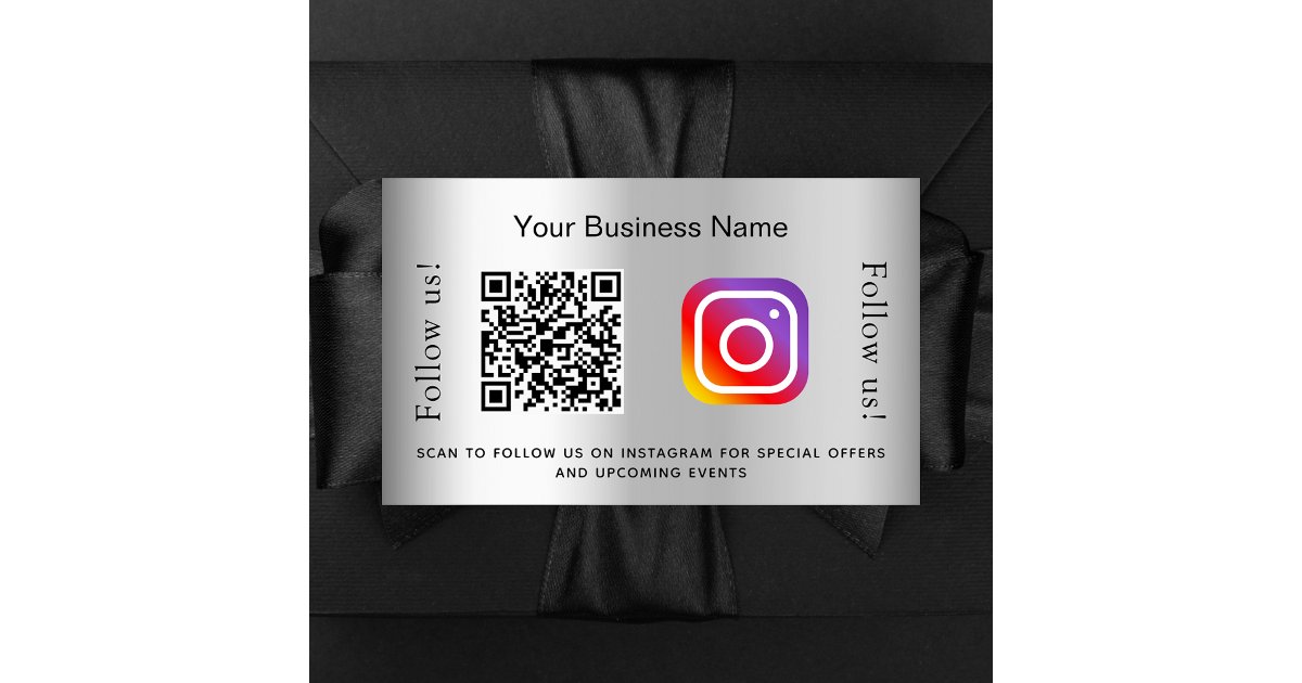 Silver glamorous business qr code instagram rectangular sticker | Zazzle Silver glamorous business qr code instagram rectangular sticker | Zazzle
