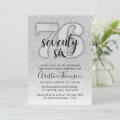 Silver Glitter 76th Birthday Invitation | Zazzle