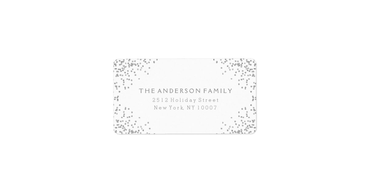 Silver glitter address label III | Zazzle