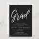 Silver Glitter and Black Graduation Party Invitation | Zazzle