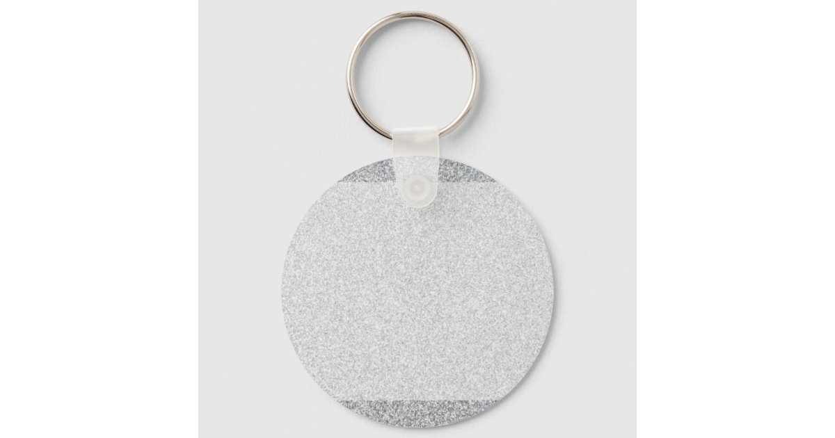 Silver glitter blank template keychain | Zazzle
