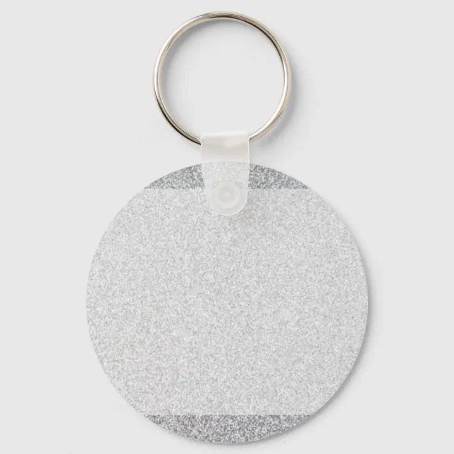Silver glitter blank template keychain | Zazzle