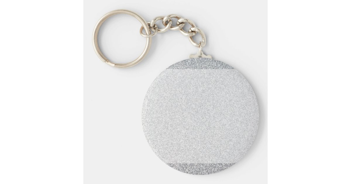 Silver glitter blank template keychain | Zazzle