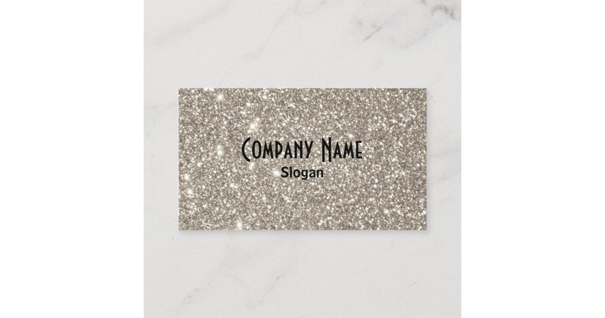 Silver Glitter Business Card | Zazzle