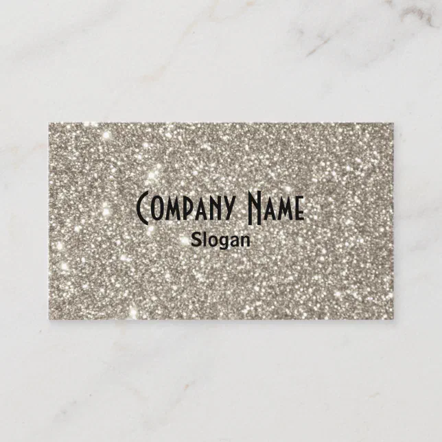 Silver Glitter Business Card | Zazzle