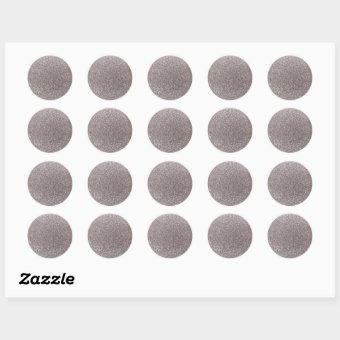 Silver glitter classic round sticker | Zazzle