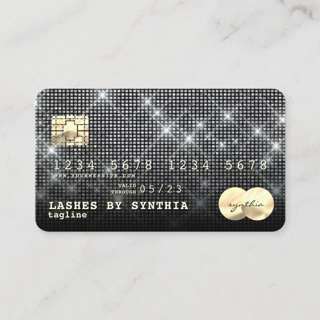 Silver Glitter Credit Card Style modern | Zazzle