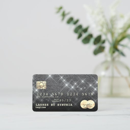 Silver Glitter Credit Card Style modern | Zazzle