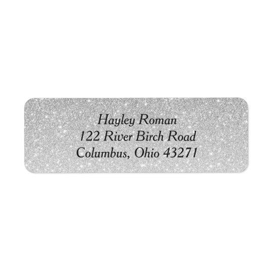 Silver Glitter Custom Address Label | Zazzle.com