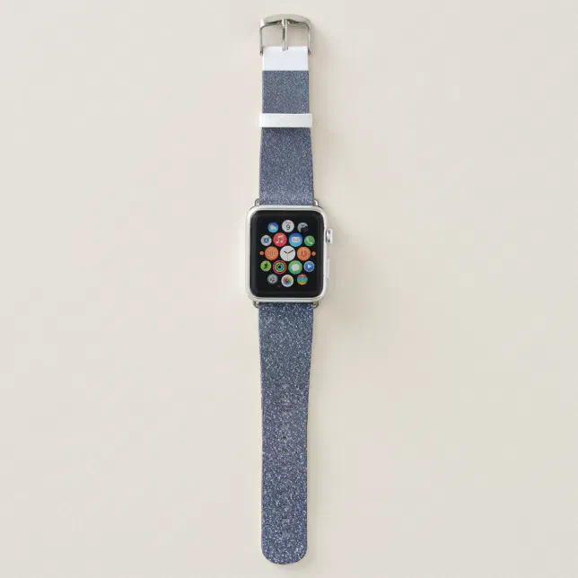 Silver Glitter Design Apple Watch Band | Zazzle