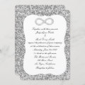 Silver Glitter Diamond Infinity Wedding Invitation | Zazzle
