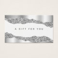 Silver Glitter Diamonds Glam Gift Card | Zazzle