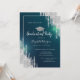 Silver Glitter Drips Grad Cap Green Graduation Invitation | Zazzle