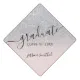 Silver glitter elegant chic typography graduate graduation cap topper ...