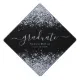 Silver Glitter Elegant Chic Typography Graduation Cap Topper | Zazzle