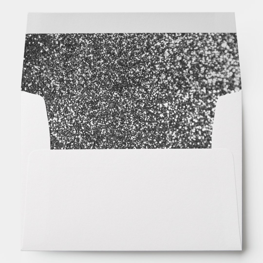 Silver Glitter Elegant Wedding Envelope | Zazzle