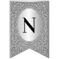 Silver Glitter Frame Bunting Flag | Zazzle