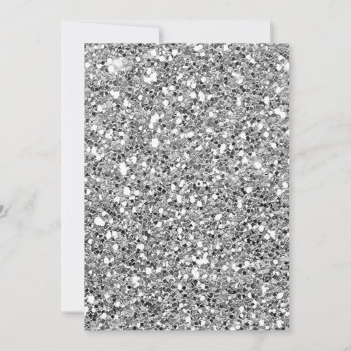 Silver Glitter Glam Chic Birthday Party Any Event Invitation | Zazzle