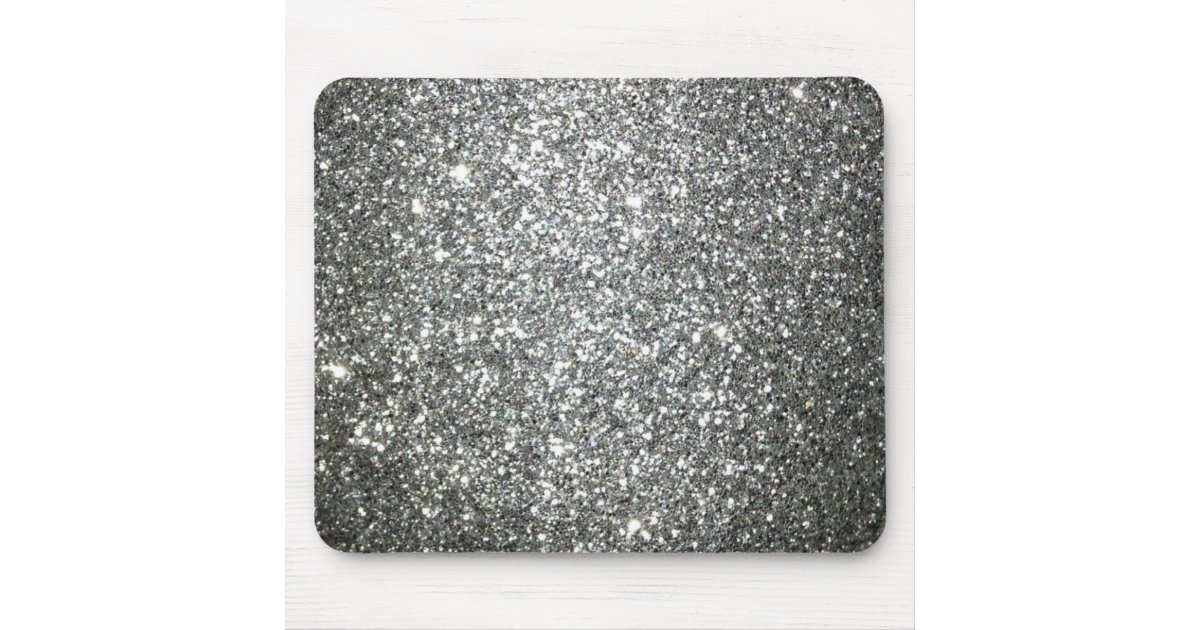 Silver Glitter Glamour Mouse Pad | Zazzle