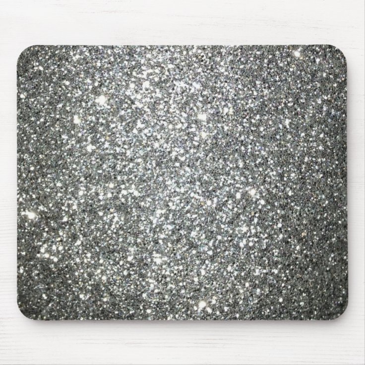 Silver Glitter Glamour Mouse Pad | Zazzle