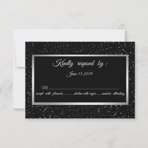 Silver Glitter Grad Cap,Confetti Graduation Party RSVP Card | Zazzle