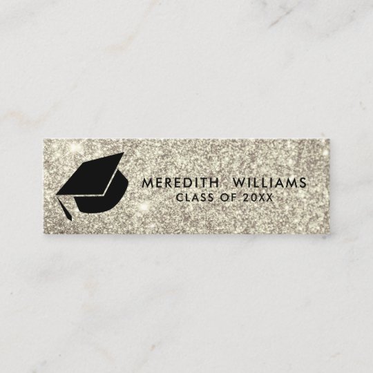 Silver Glitter Grad Cap Graduation Insert | Zazzle.com