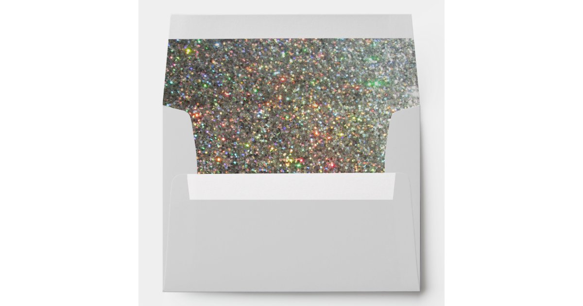 Silver Glitter & Gray Sparkle Envelope | Zazzle