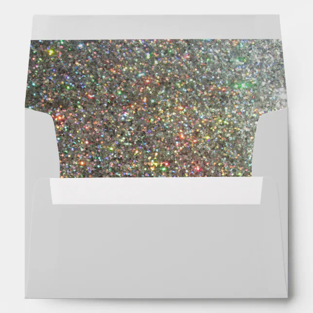 Silver Glitter & Gray Sparkle Envelope | Zazzle