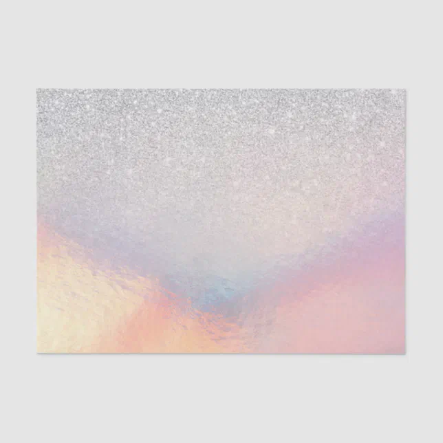 Silver Glitter Iridescent Holographic Gradient Tissue Paper | Zazzle