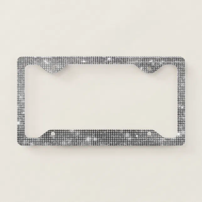 Silver Glitter Licence Plate Frame | Zazzle