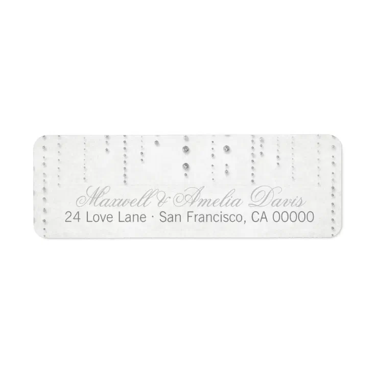 Silver Glitter Look Wedding Address Labels | Zazzle