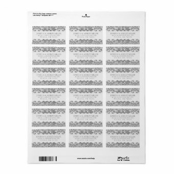 Silver Glitter Look Wedding Label | Zazzle