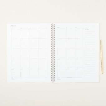 Silver Glitter Metallic Monogram 2023 Boss Lady Planner | Zazzle