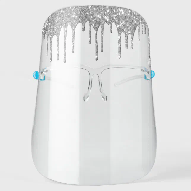 Silver Glitter Modern Glam Luxury Salon Face Shield | Zazzle