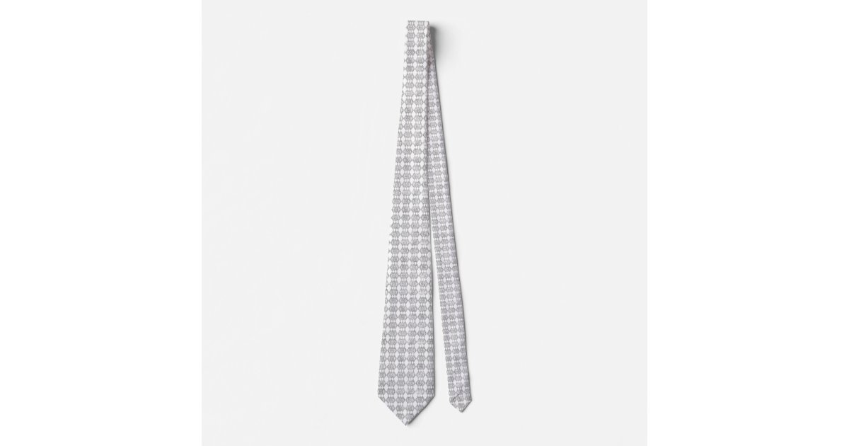 Silver Glitter Overlap Diamond Pattern Neck Tie | Zazzle