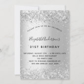 Silver glitter party elegant luxury birthday invitation | Zazzle
