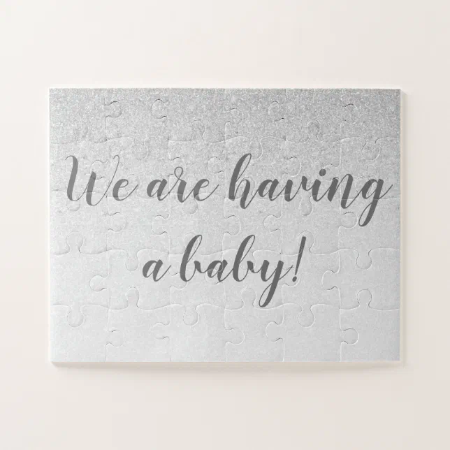 Silver Glitter Pregnancy Announcement Puzzle | Zazzle