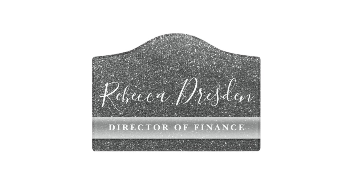 Silver Glitter Professional Office Executive Job Door Sign | Zazzle