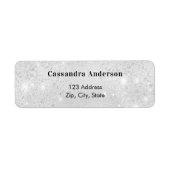 Silver glitter return address label | Zazzle