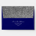Silver Glitter Royal Blue Wedding Envelope | Zazzle