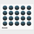 Silver Glitter Script Thank You For Coming Blue Classic Round Sticker ...