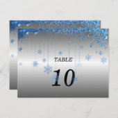 silver glitter snowflake Table Number Postcard | Zazzle