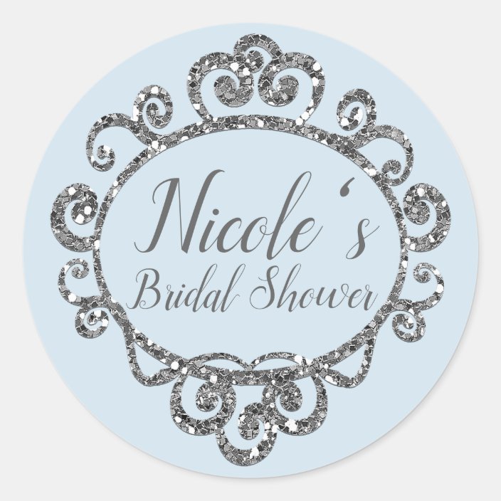 Silver Glitter Sparkle Birthday Party Favor Classic Round Sticker ...