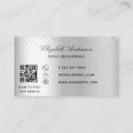 Silver glitter sparkle dust elegant QR code Business Card | Zazzle