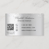 Silver glitter sparkle dust elegant QR code Business Card | Zazzle