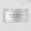 Silver glitter sparkle dust elegant QR code Business Card | Zazzle